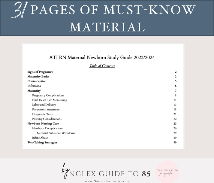 ATI Maternal Newborn Study Guide – The Nursing Perspective