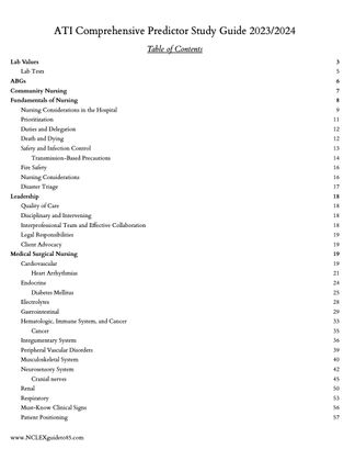 ATI RN Comprehensive Predictor Study Guide © – The Nursing Perspective